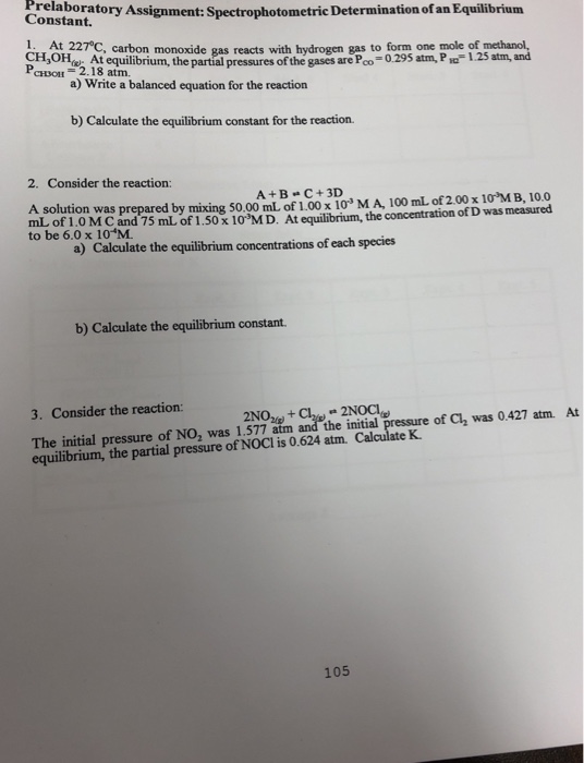 Solved Prelaboratory Assignment: Spectrophotometrie | Chegg.com