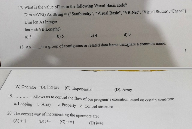 Solved 17. What is the value of len in the following Visual | Chegg.com
