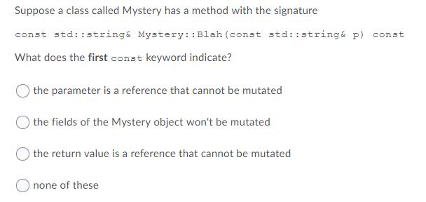 Solved Suppose a class called Mystery has a method with the | Chegg.com