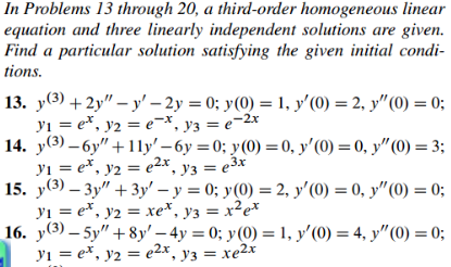 Solved In Problems 13 through 20, a third-order homogeneous | Chegg.com