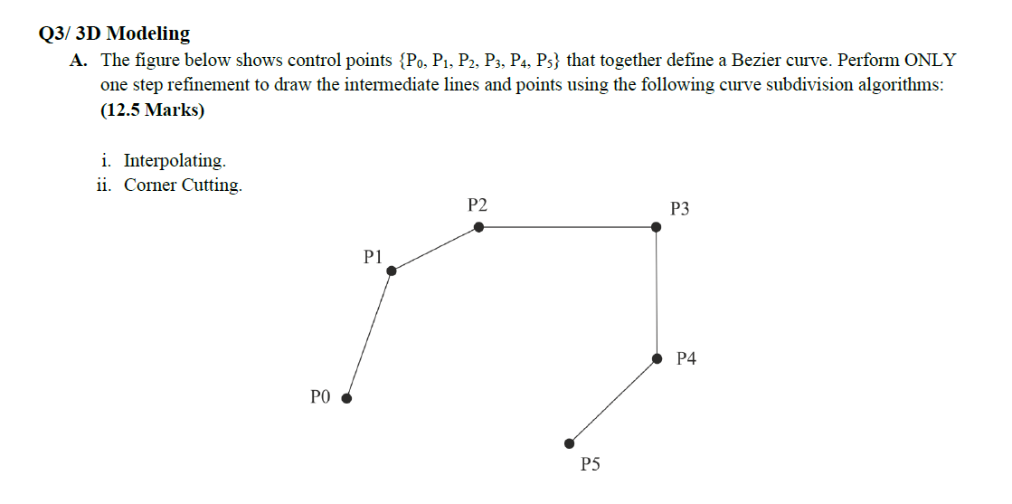 Solved Q3/ 3D Modeling A. The figure below shows control | Chegg.com