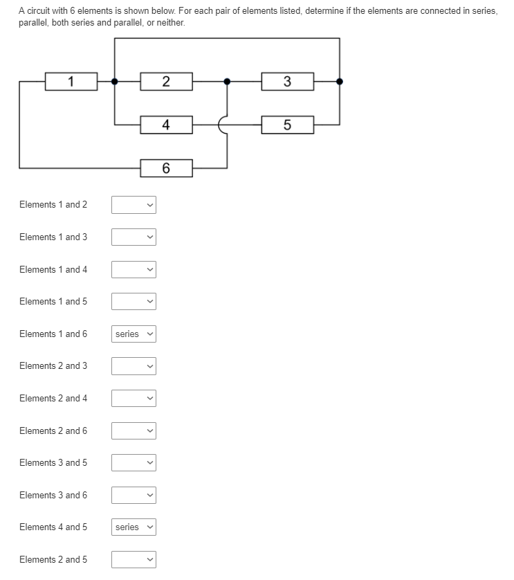 Solved A circuit with 6 elements is shown below. For each | Chegg.com