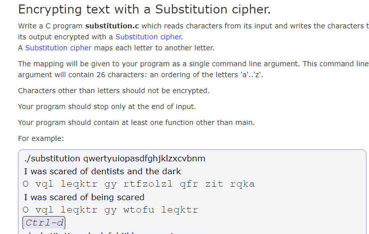Solved Encrypting text with a Substitution cipher. Write a C | Chegg.com