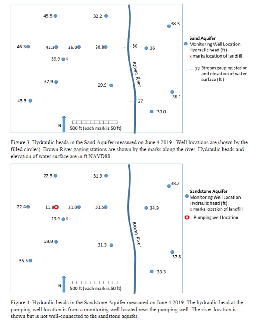 Solved Create two potentiometric surface maps. Use a 2-foot | Chegg.com
