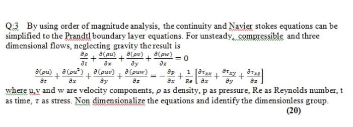 at ax az Q:3 By using order of magnitude analysis, | Chegg.com