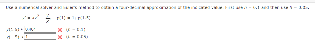 Solved Use a numerical solver and Euler's method to obtain a | Chegg.com
