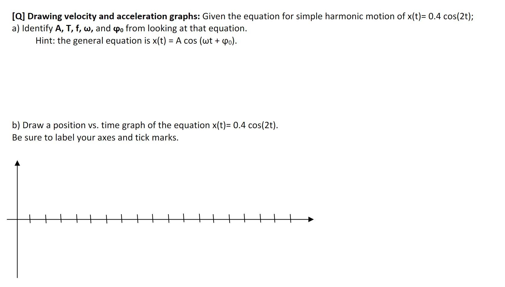Solved [Q] Drawing velocity and acceleration graphs: Given | Chegg.com