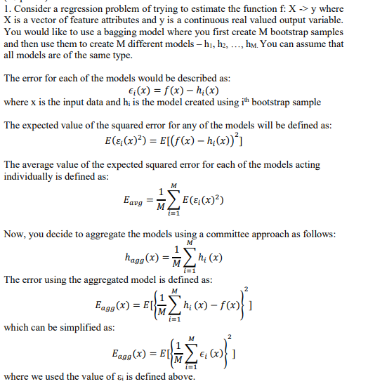 Solved 1. Consider a regression problem of trying to | Chegg.com