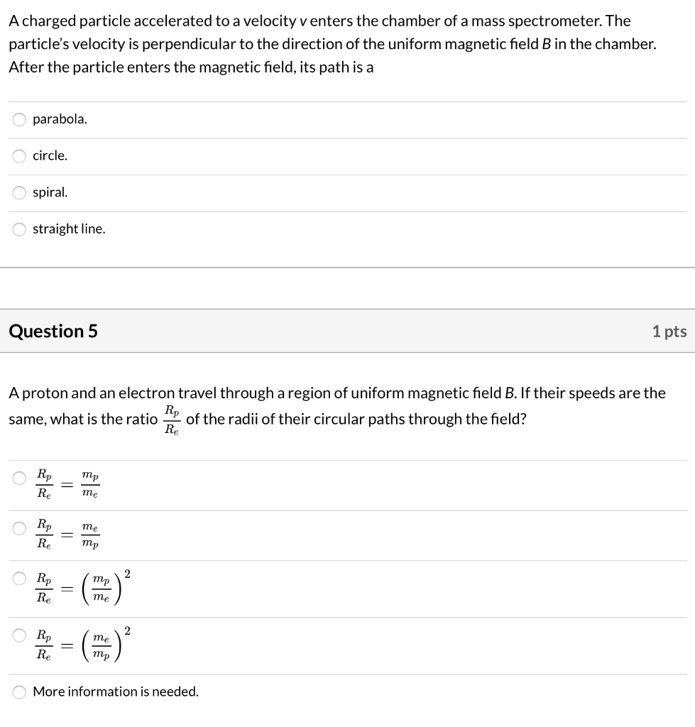 Solved A charged particle accelerated to a velocity v enters | Chegg.com