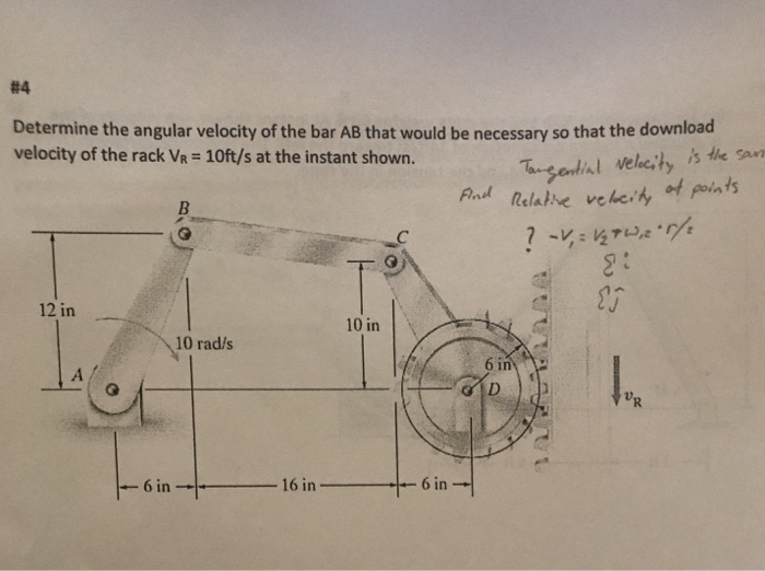 Solved #4 Determine the angular velocity of the bar AB that | Chegg.com