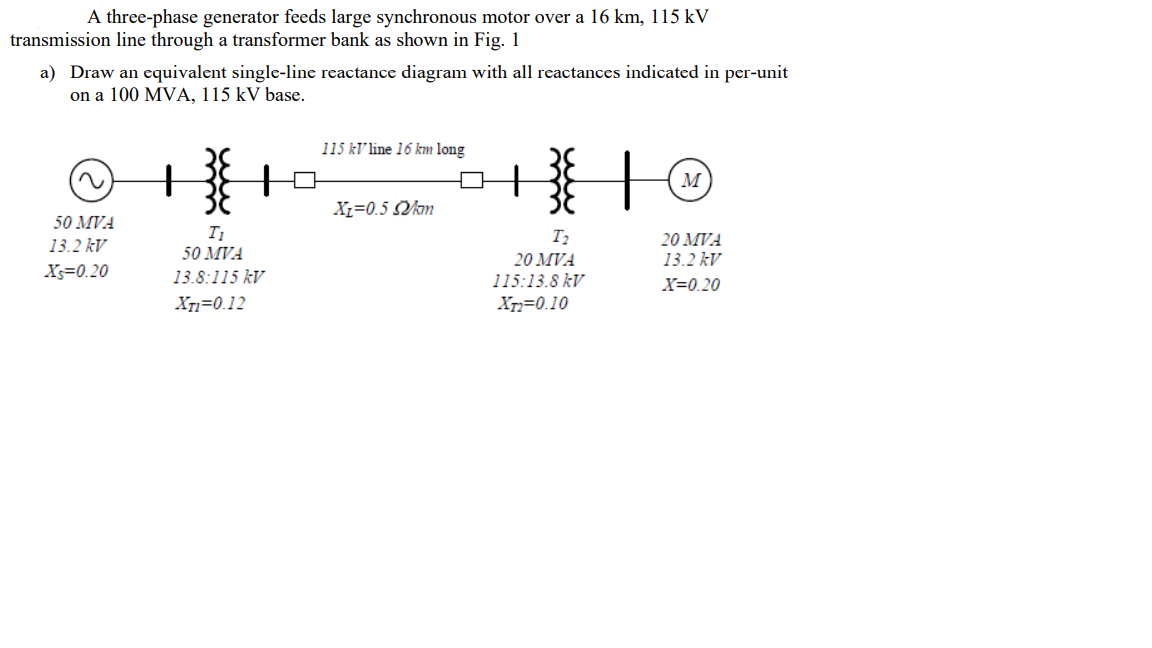Solved A three-phase generator feeds large synchronous motor | Chegg.com