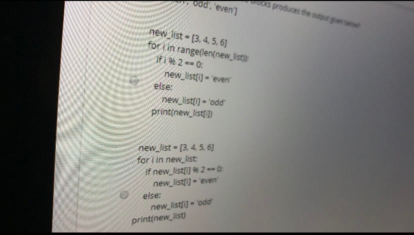 Solved: Which Of The Following Code Blocks Produces The Ou... | Chegg.com