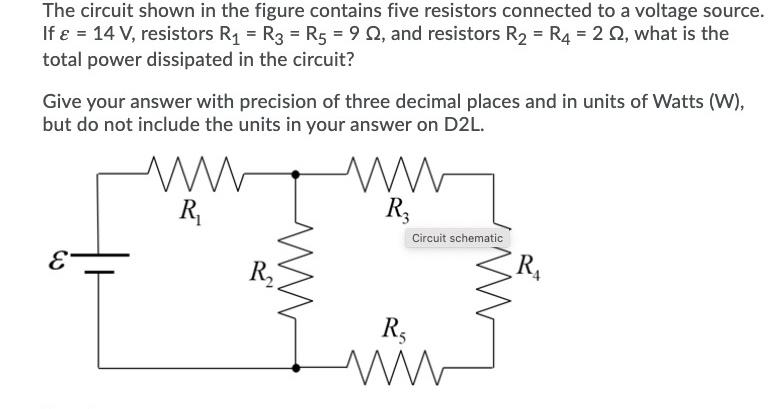 Solved The circuit shown in the figure contains five | Chegg.com