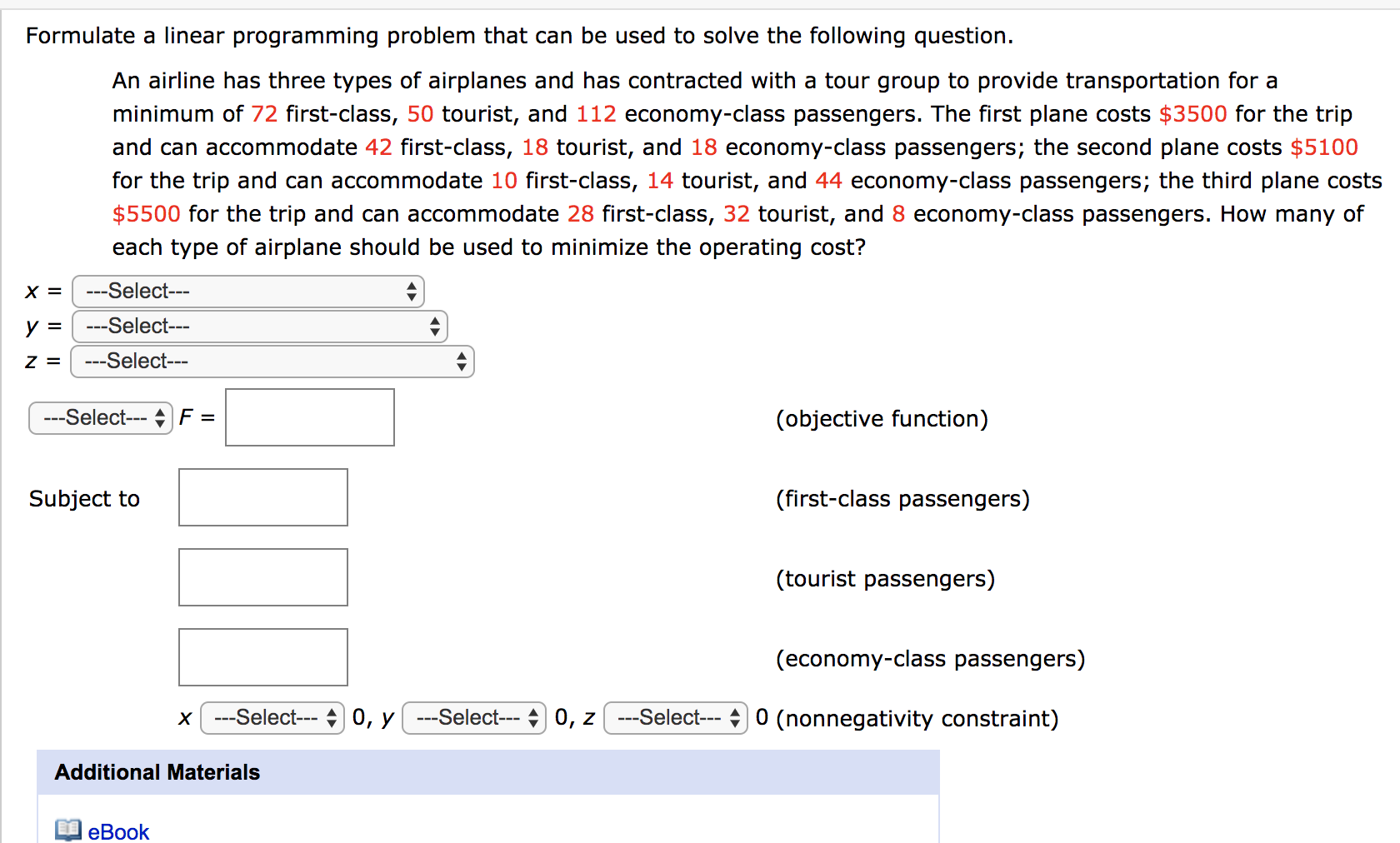 Solved Formulate a linear programming problem that can be | Chegg.com