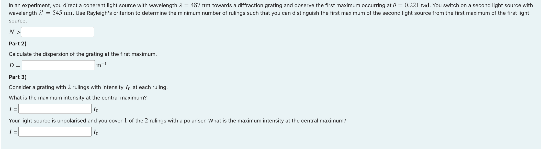 Solved source. N= Part 2) Calculate the dispersion of the | Chegg.com