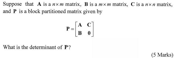 Solved Suppose that A is a n×m matrix, B is a m×m matrix, C | Chegg.com