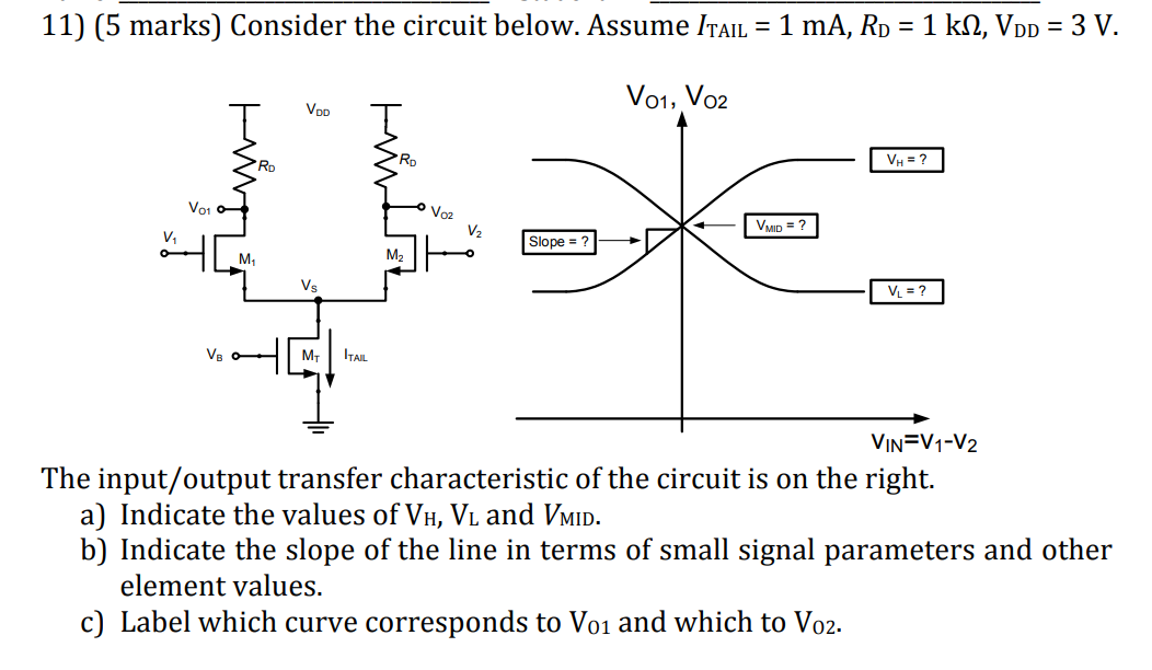 Solved 11) (5 marks) Consider the circuit below. Assume | Chegg.com