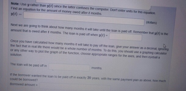 Solved (1 point) Here is a multipart example on finance. Be | Chegg.com