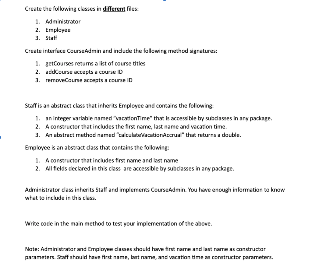 Solved Create the following classes in different files: 1. | Chegg.com