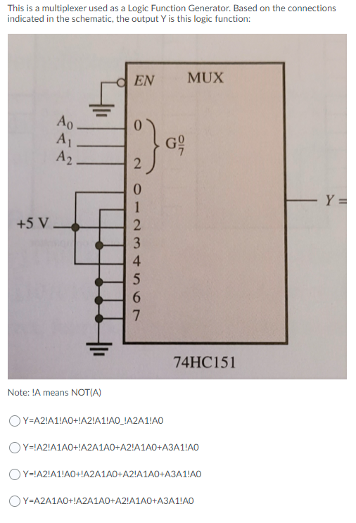 Solved This is a multiplexer used as a Logic Function | Chegg.com