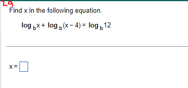 Solved Find x in the following equation. | Chegg.com