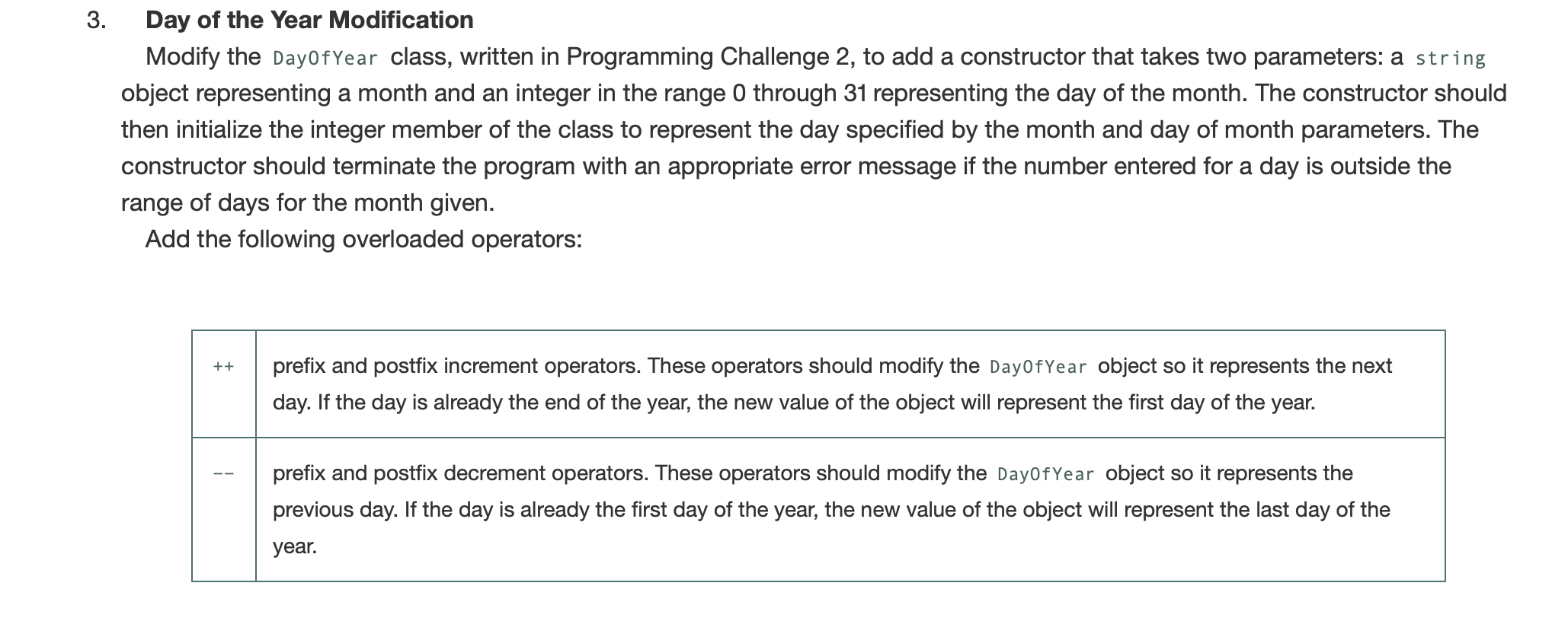 Solved 3. Day of the Year Modification Modify the Day0fYear | Chegg.com