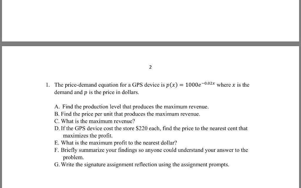 MATH 150 FALL 2020 Signature Assignments (Based on | Chegg.com