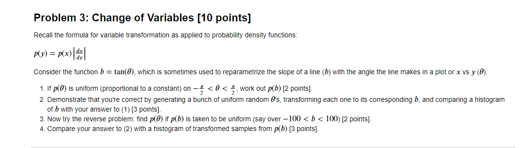 Problem 3: Change of Variables (10 points] Recall the | Chegg.com