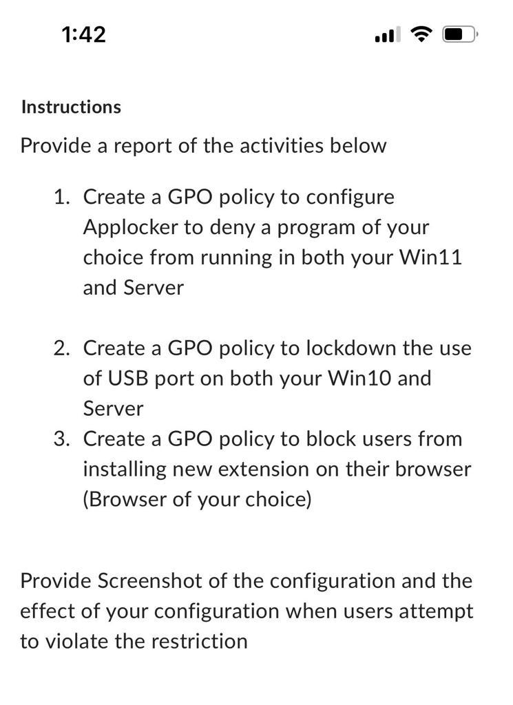 Solved Applocker to deny a program of your choice from | Chegg.com