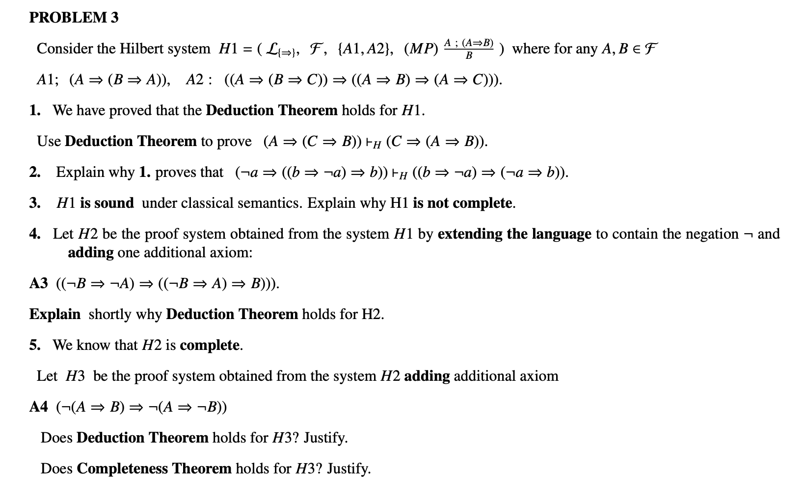 Solved Consider the Hilbert system | Chegg.com