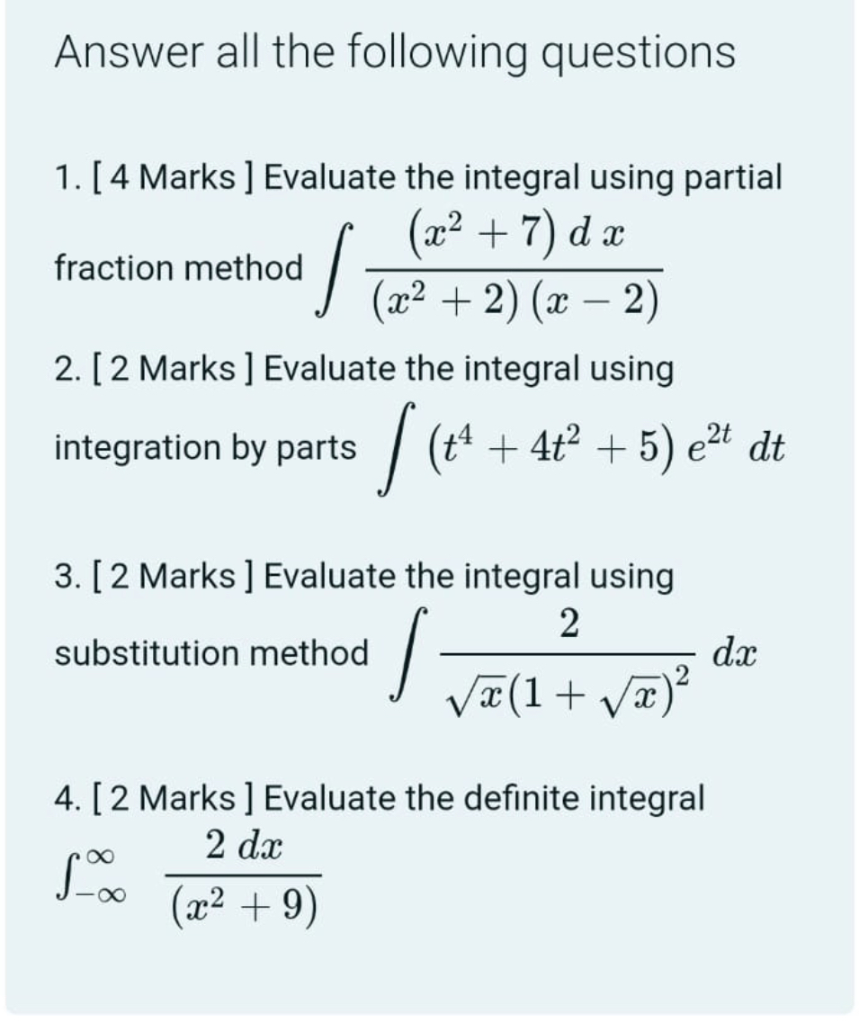 Solved Answer all the following questions 1. [ 4 Marks ] | Chegg.com
