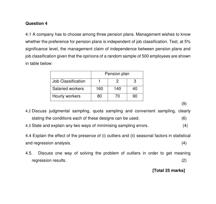 Solved 4.1 A company has to choose among three pension | Chegg.com