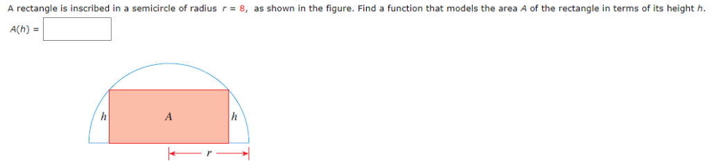 Solved A rectangle is inscribed in a semicircle of radius r | Chegg.com
