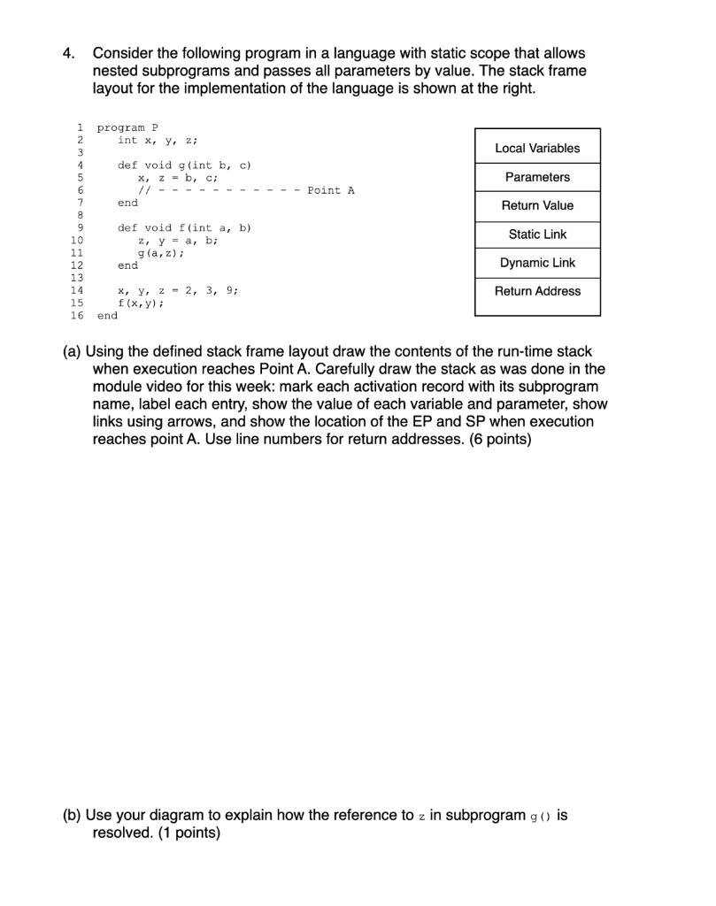 Solved A compiler for this language on a particular | Chegg.com