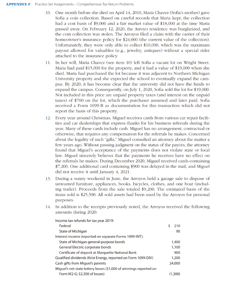 Practice Set Assignments- Comprehensive Tax Return | Chegg.com