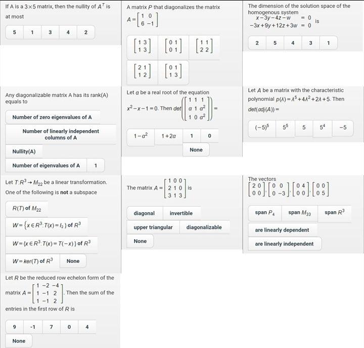 Solved If A is a 3x5 matrix, then the nullity of Ais A | Chegg.com