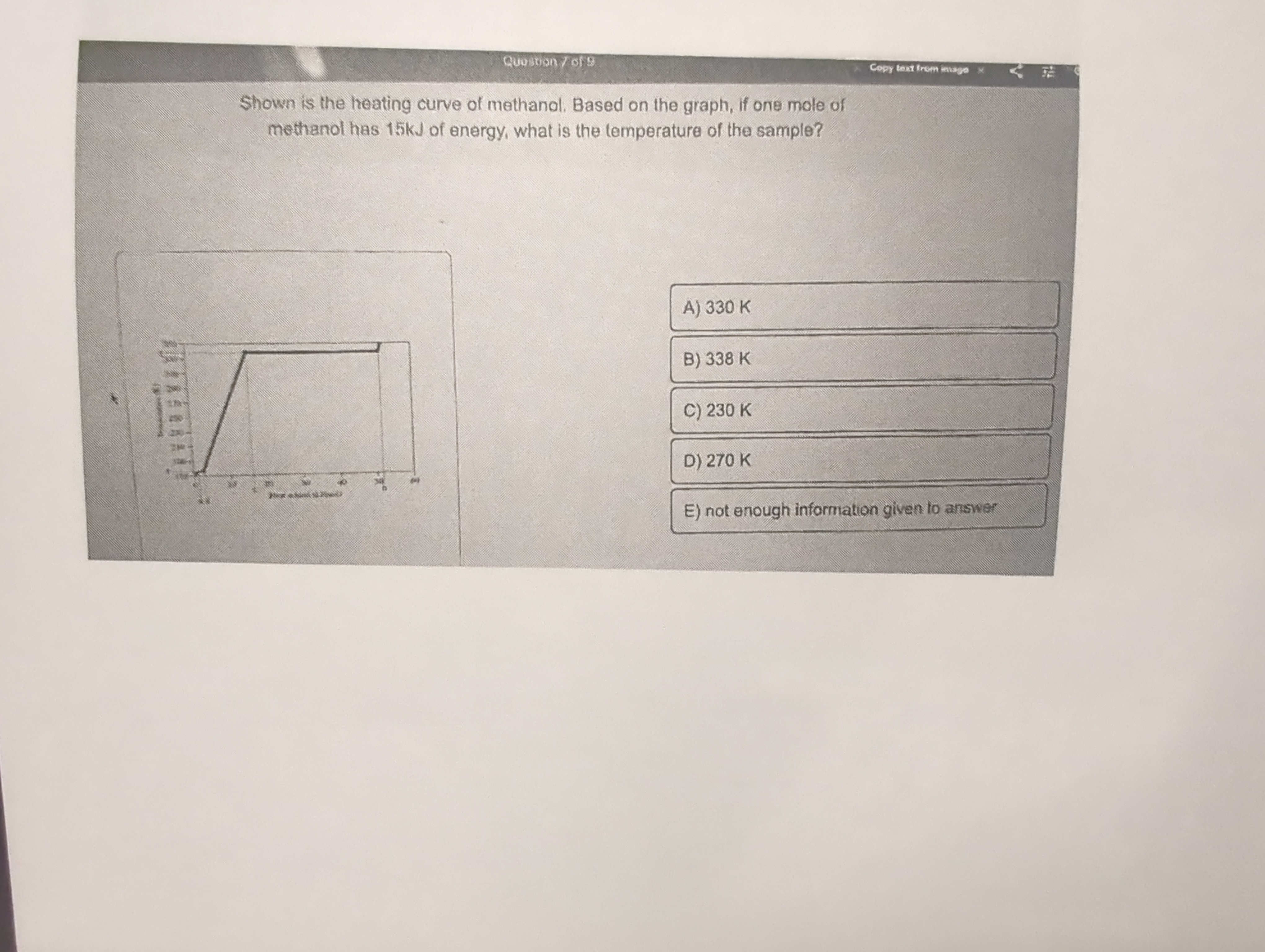 Solved Shown is the heating curve of methanol. Based on the | Chegg.com