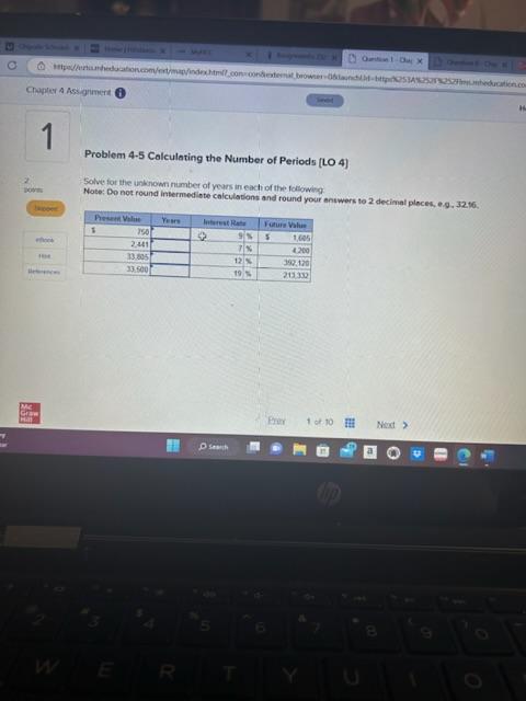 Problem 4-5 Calculating the Number of Periods [LO 4]] | Chegg.com