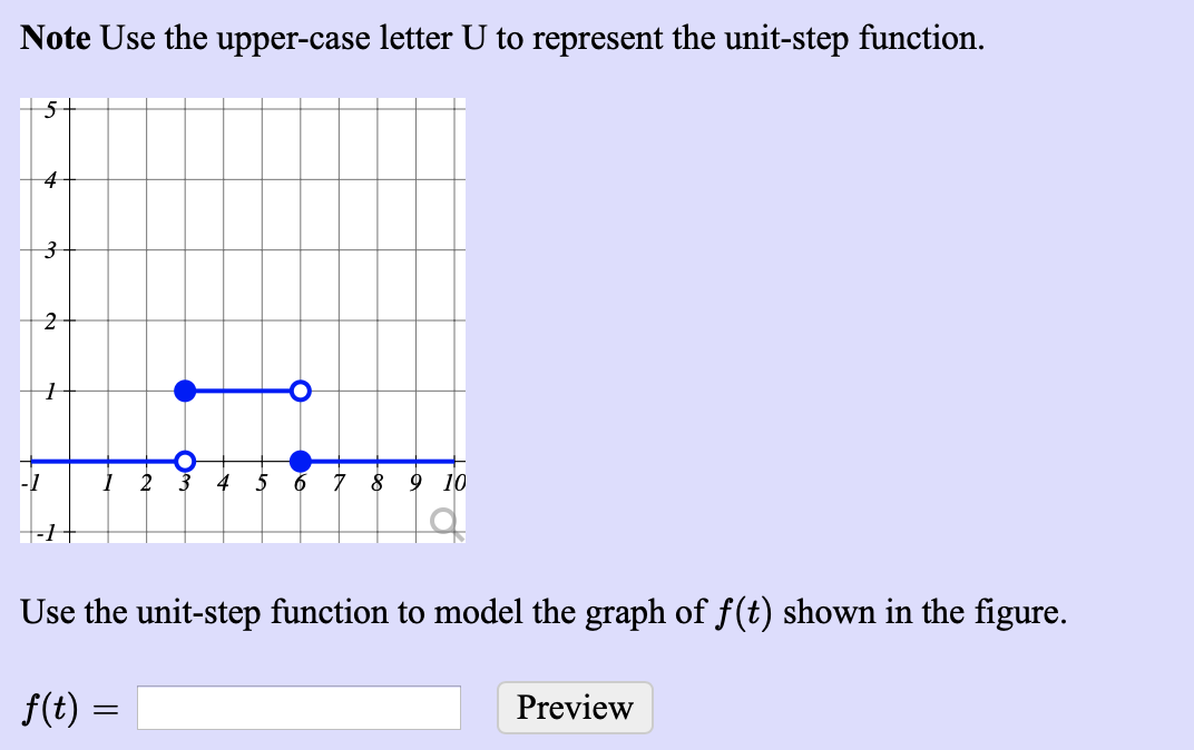 Solved Note Use the upper-case letter U to represent the | Chegg.com