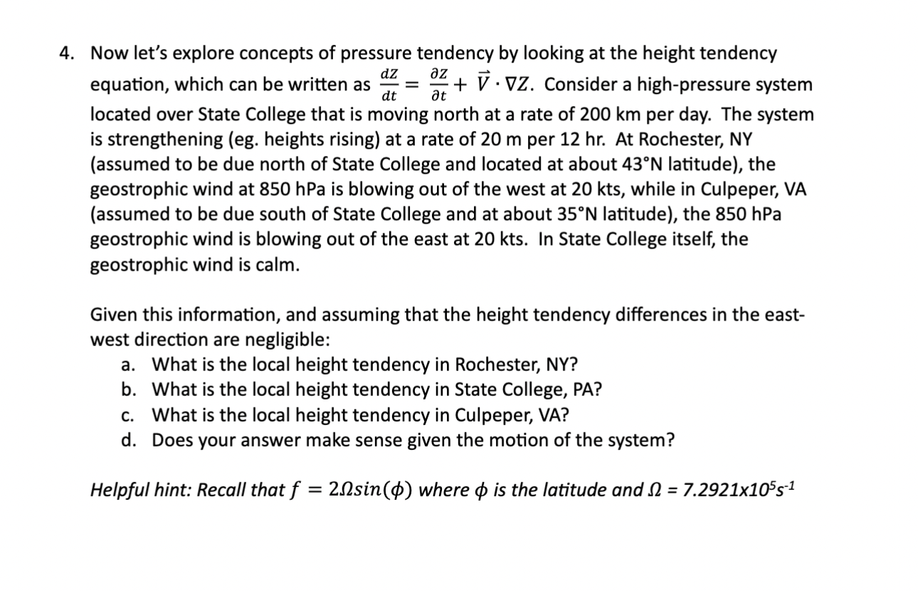 Solved Now let's explore concepts of ﻿pressure tendency by | Chegg.com