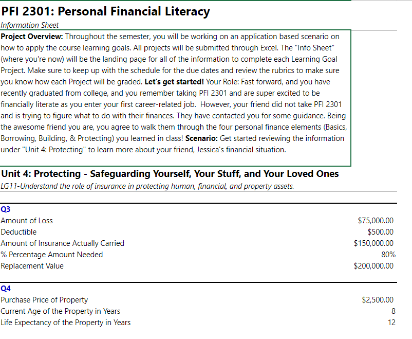 PFI 2301: Personal Financial Literacy Information | Chegg.com