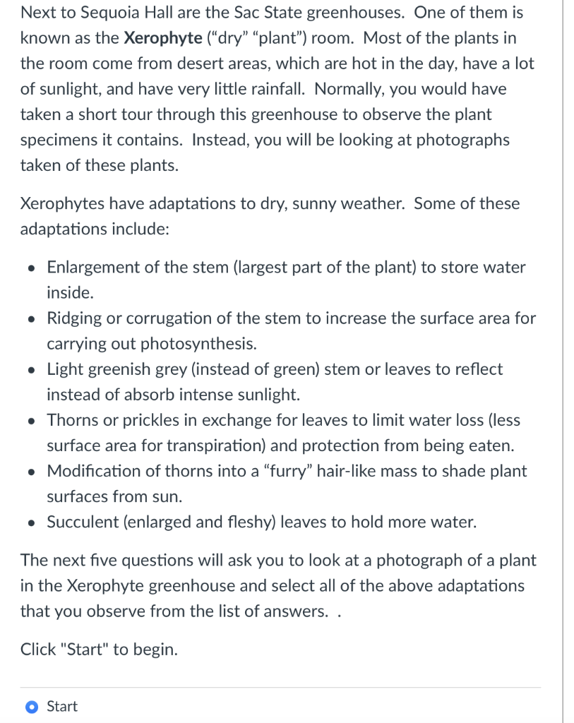 Solved Next to Sequoia Hall are the Sac State greenhouses. | Chegg.com