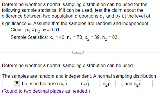 Solved Determine whether a normal sampling distribution can | Chegg.com