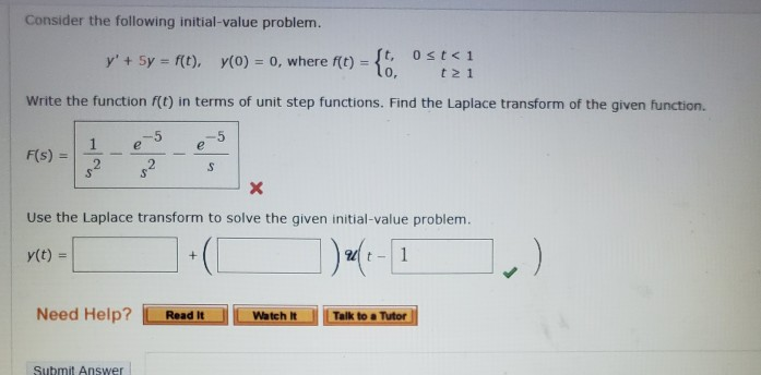 Solved Consider the following initial-value problem. y' + 5y | Chegg.com