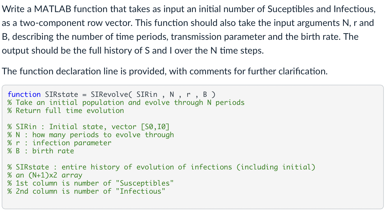 Write a MATLAB function that takes as input an | Chegg.com
