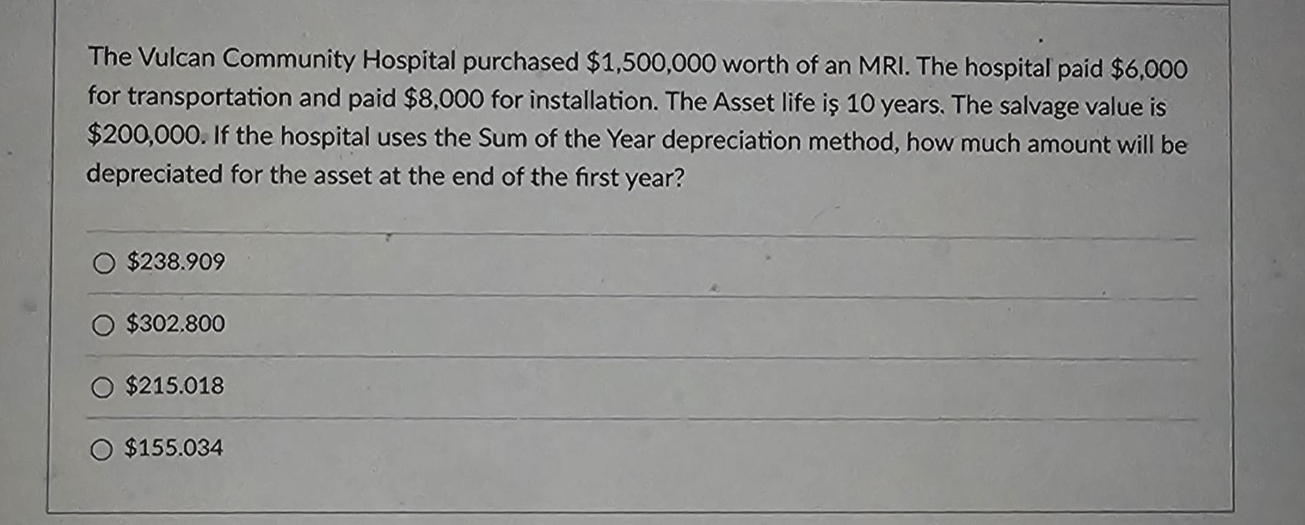 Solved The Vulcan Community Hospital purchased $1,500,000 | Chegg.com
