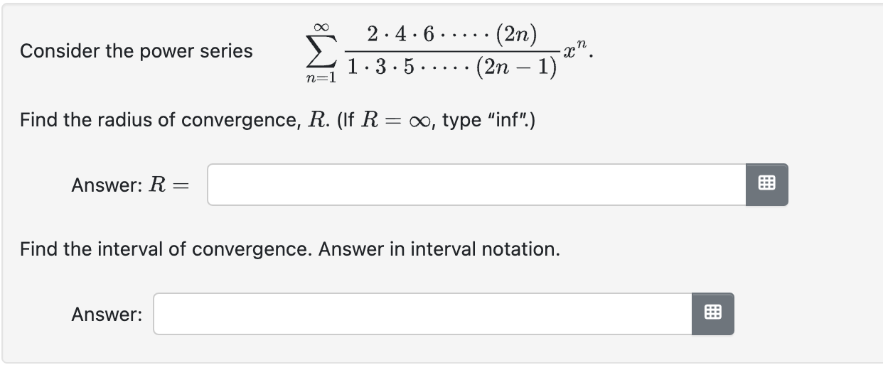 Solved Consider the power series | Chegg.com