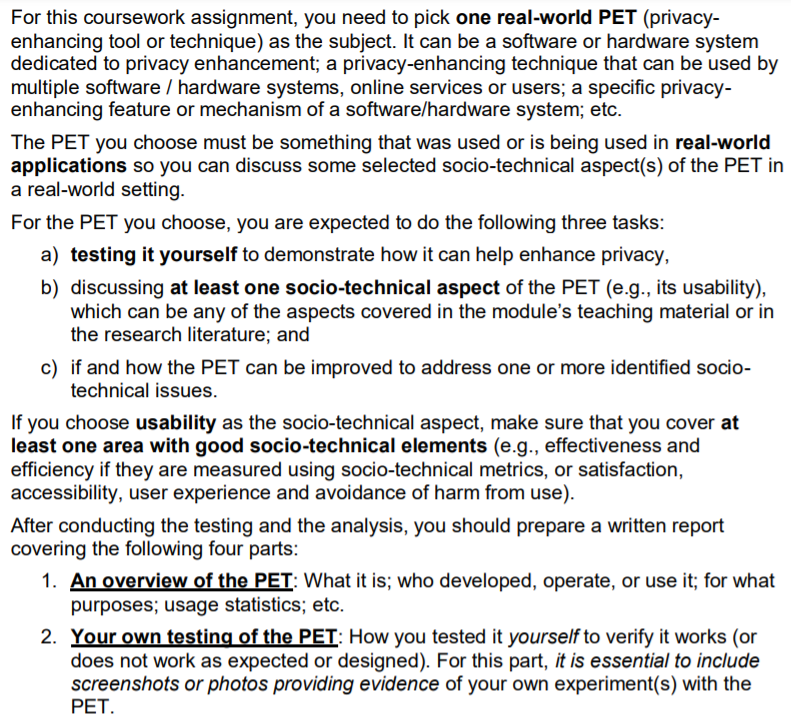 For this coursework assignment, you need to pick one | Chegg.com