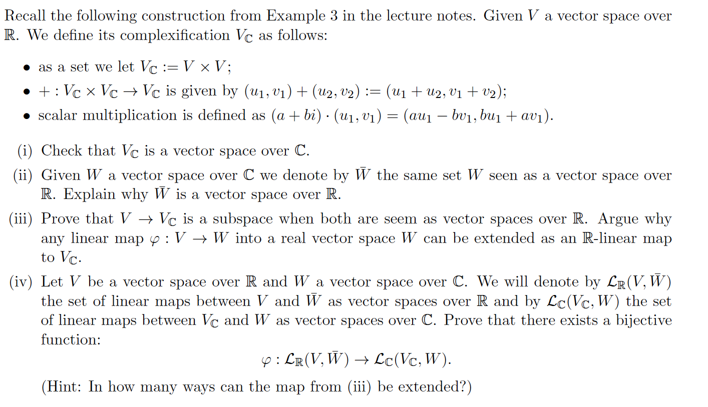 Recall the following construction from Example 3 ﻿in | Chegg.com