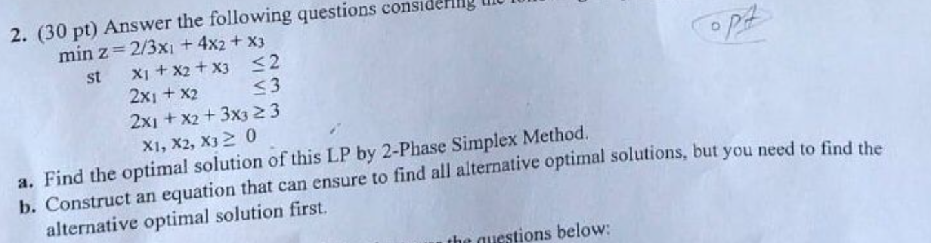 Solved (30pt) Answer the following questions considering | Chegg.com